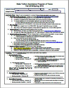 State Tuition Assistance Program - Texas Military Department
